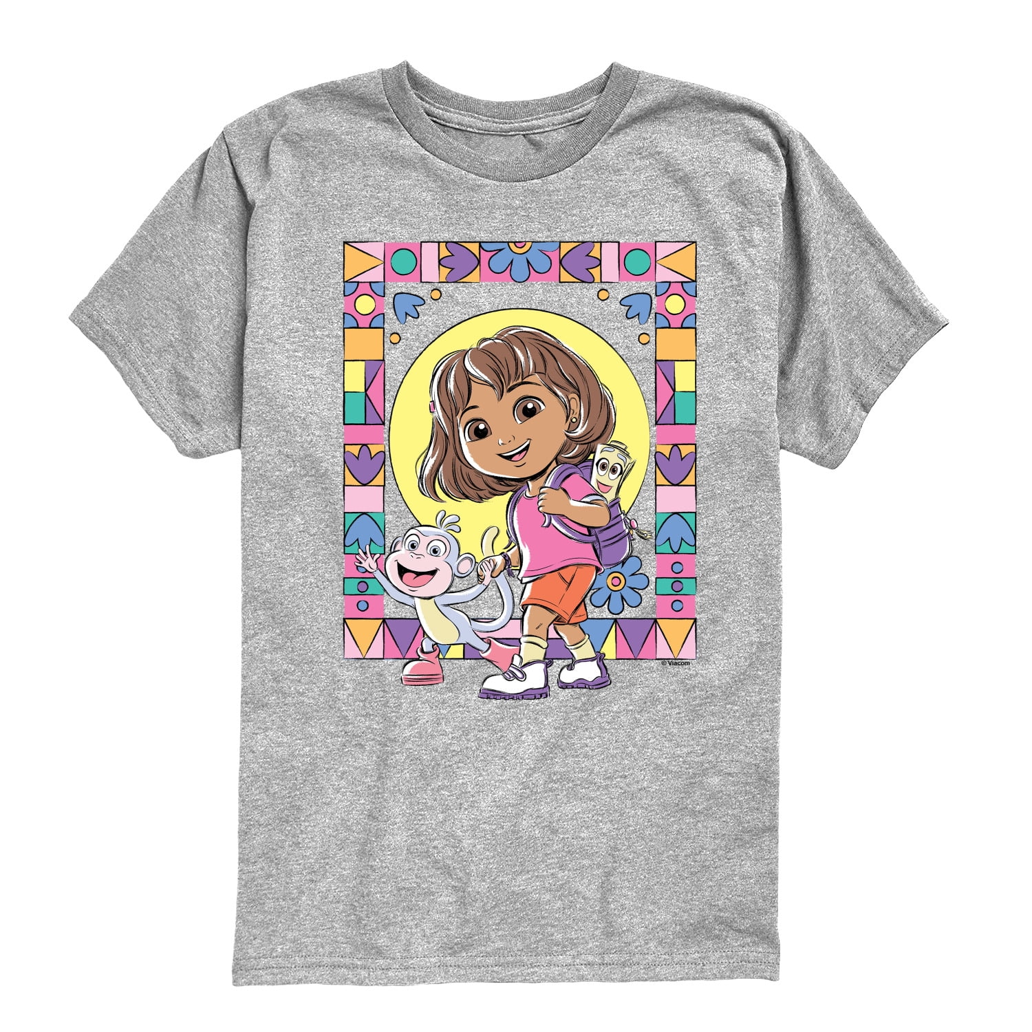 Dora The Explorer - Boots Mosaic - Toddler And Youth Short Sleeve ...