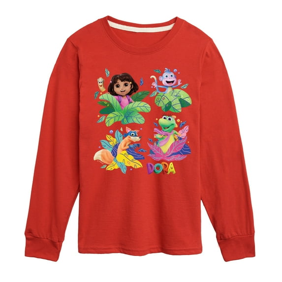 Dora The Explorer - Dora Leaves - Youth Boys Long Sleeve Graphic T ...
