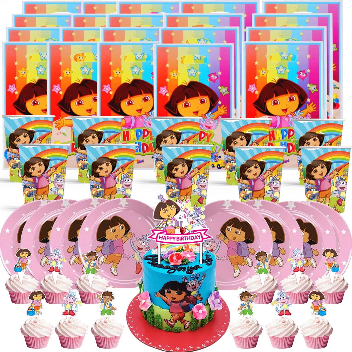 Dora The Explorer Gift Bags Goodie Bag Plates Cup Candy Treat Birthday ...