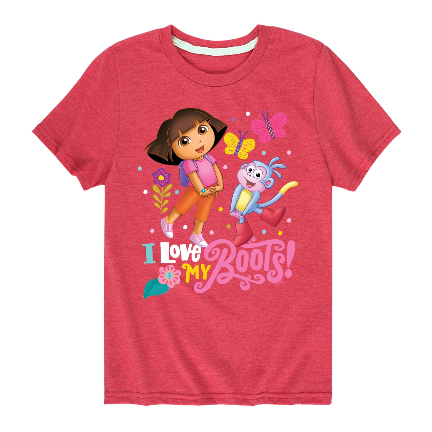 Dora The Explorer - I Love My Boots - Toddle And Youth Short Sleeve ...
