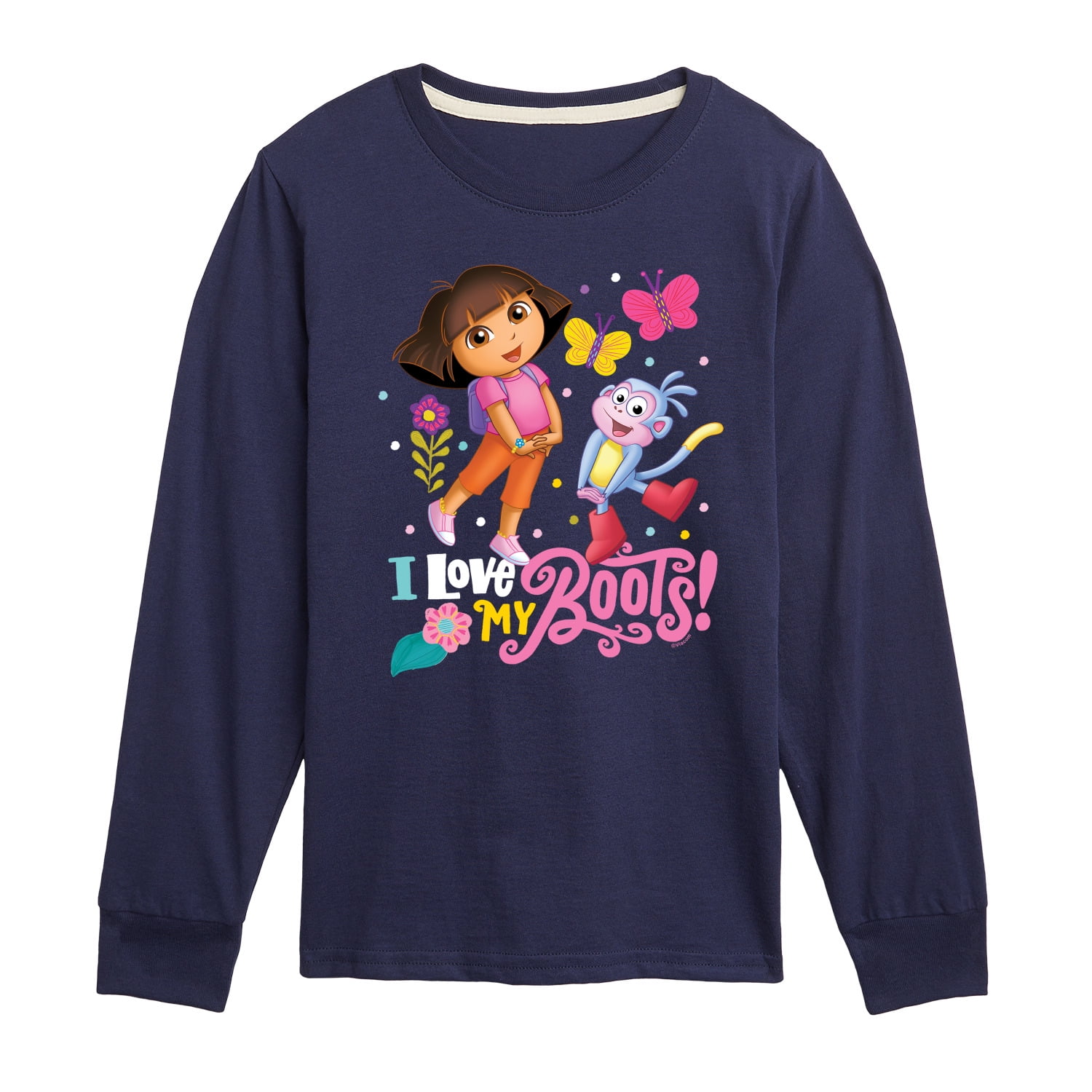 Dora The Explorer - I Love My Boots - Toddler And Youth Long Sleeve ...