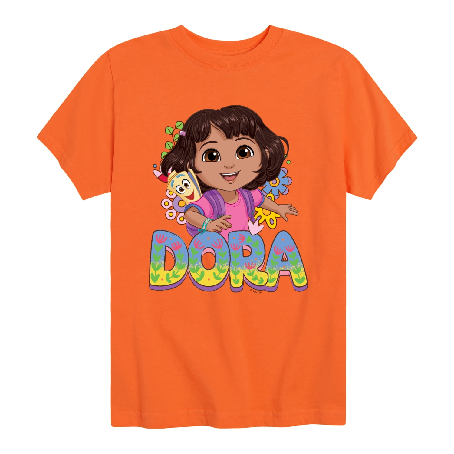 Dora The Explorer - Logo Map And Flowers - Toddler And Youth Short ...