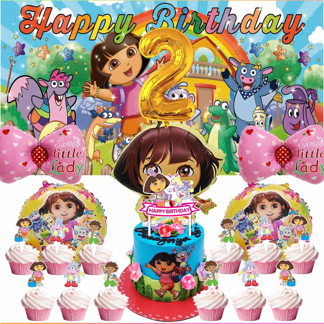 Dora The Explorer Party Supplies Decor 2nd Kit Balloons Birthday Cake ...