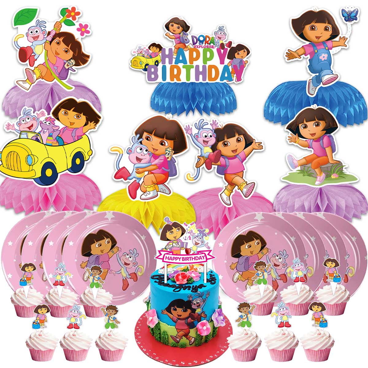 Dora The Explorer Party Supplies Decor Plates Fans Decorations ...