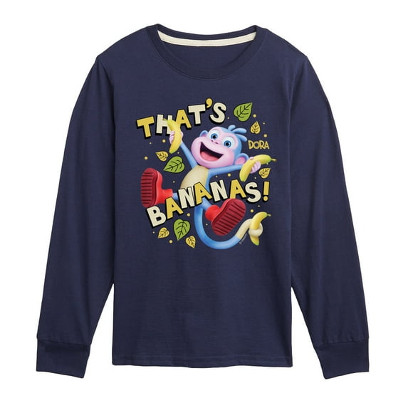 Dora The Explorer - Thats Bananas - Youth Boys Long Sleeve Graphic T ...