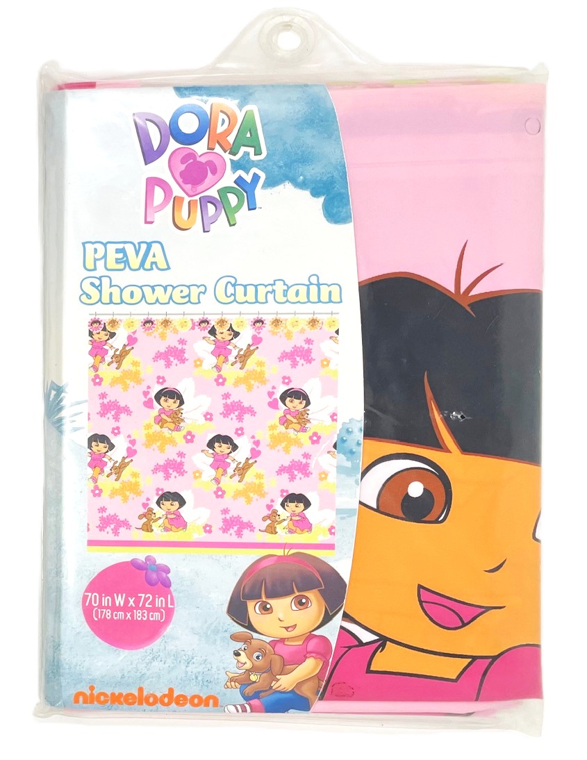 Dora the Exlorer & Perrito the Puppy Pink Shower Curtain (70 in. x 72 ...