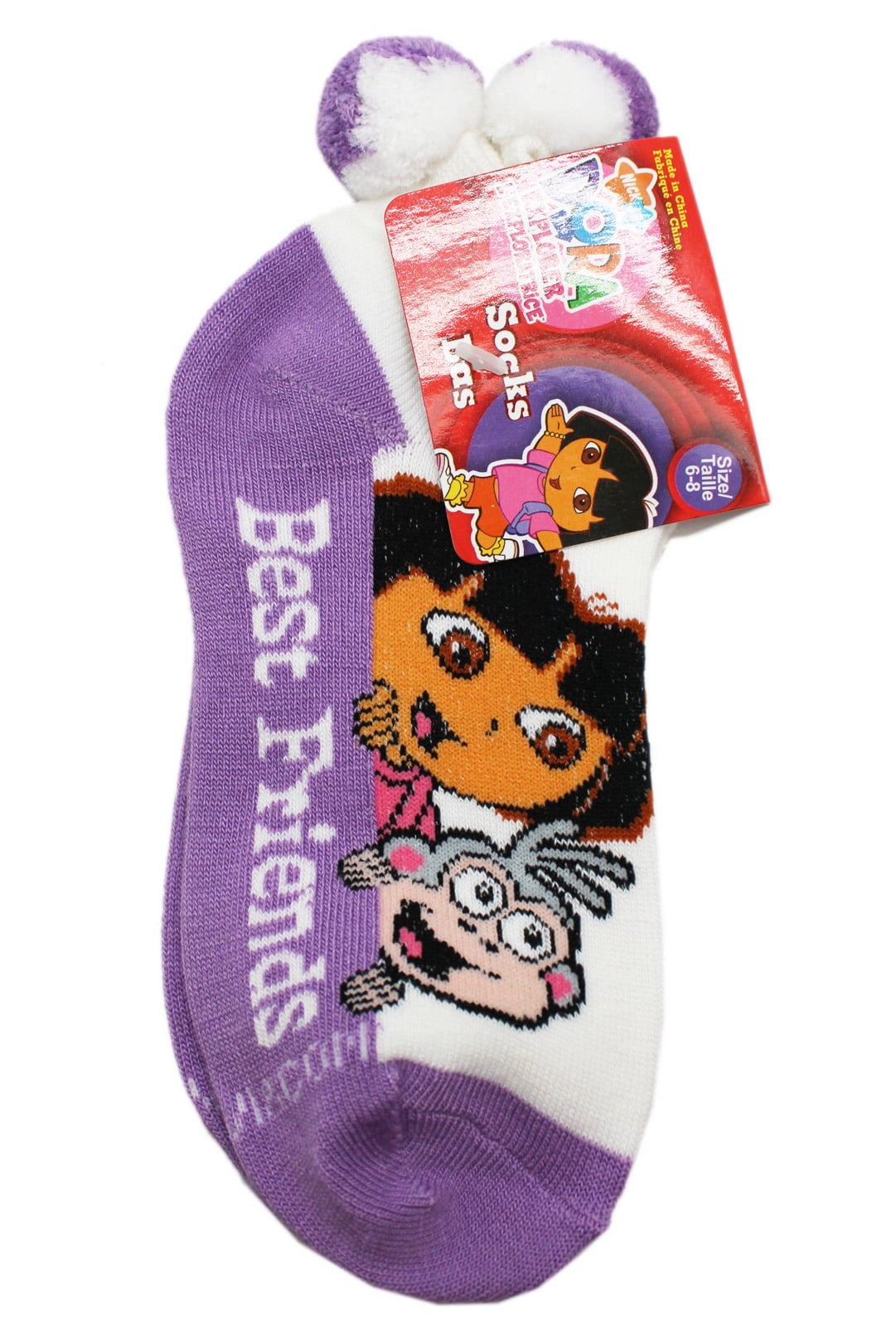 Dora the Explorer Best Friends Lavender/White Kids Socks (1 Pair, Size ...