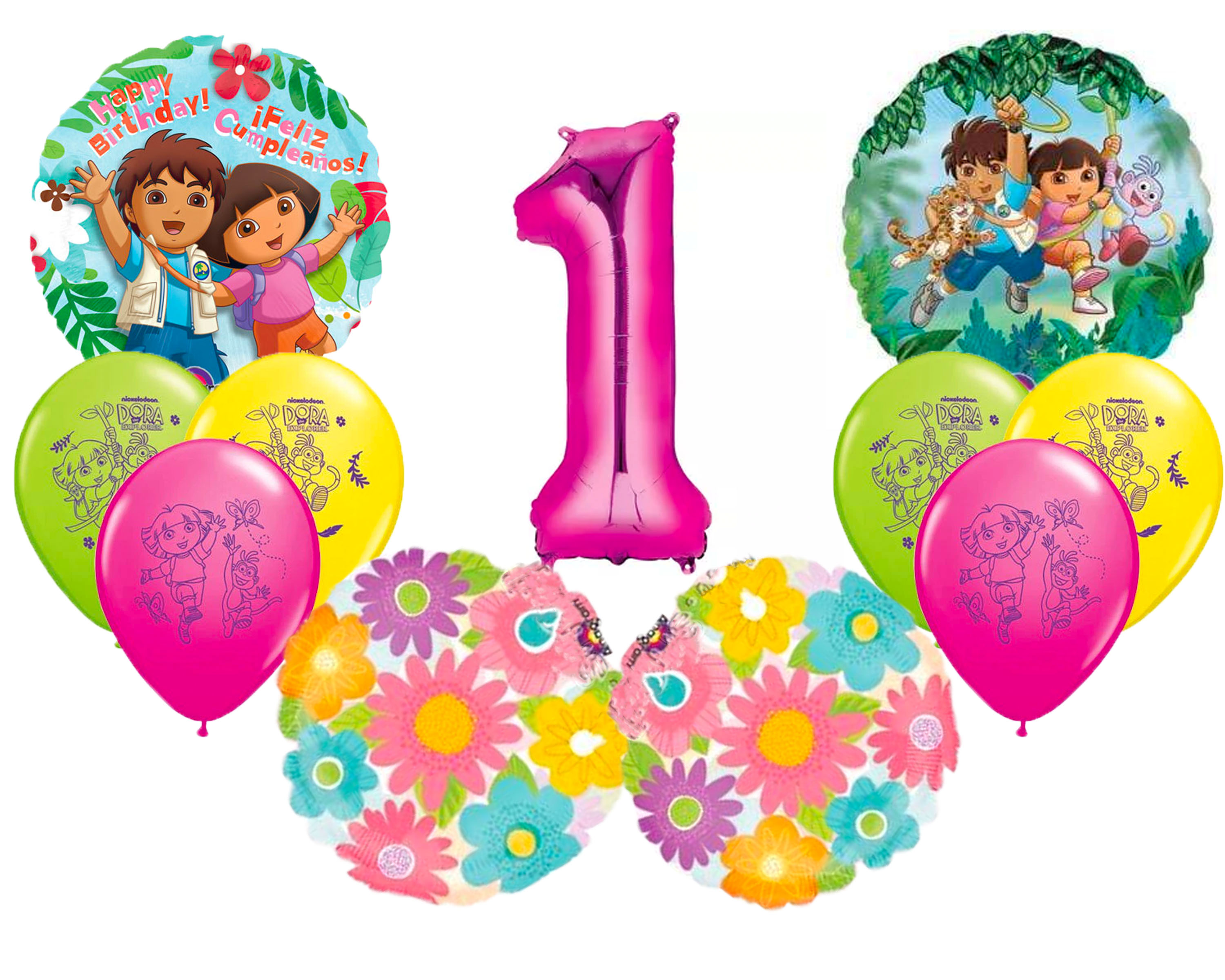 Dora the Explorer Birthday Bouquet of Balloons #1 - Walmart.com