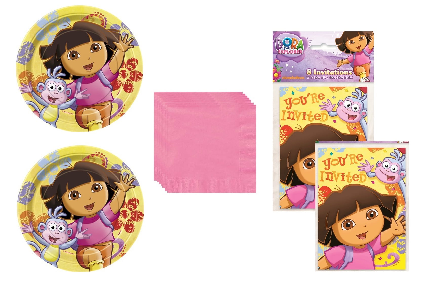 Dora the Explorer Birthday Party Supplies Bundle Pack for 16 includes ...