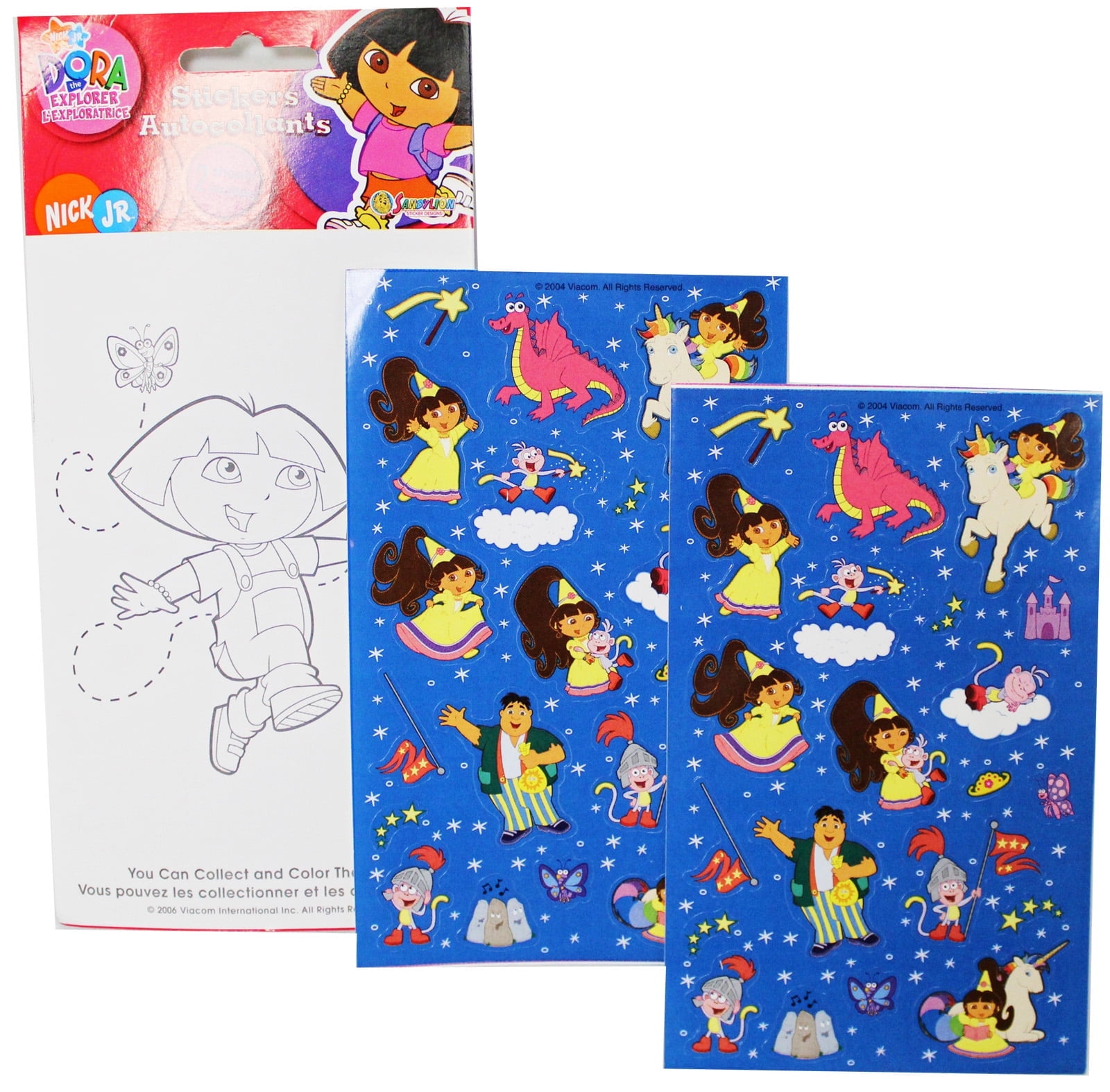 Dora the Explorer Fairytale Princess Theme Sticker Set (20 Stickers ...