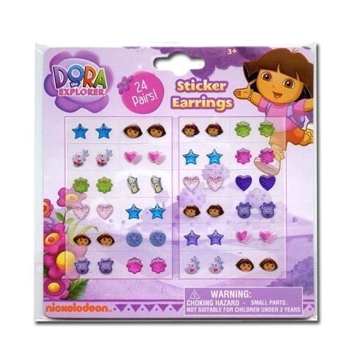 Nick Jr Dora The Explorer 24 pair Sticker Earrings - Walmart.com