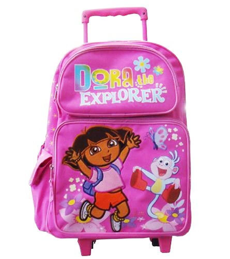 Dora the Explorer Large Embroidered Rolling Backpack - Walmart.com