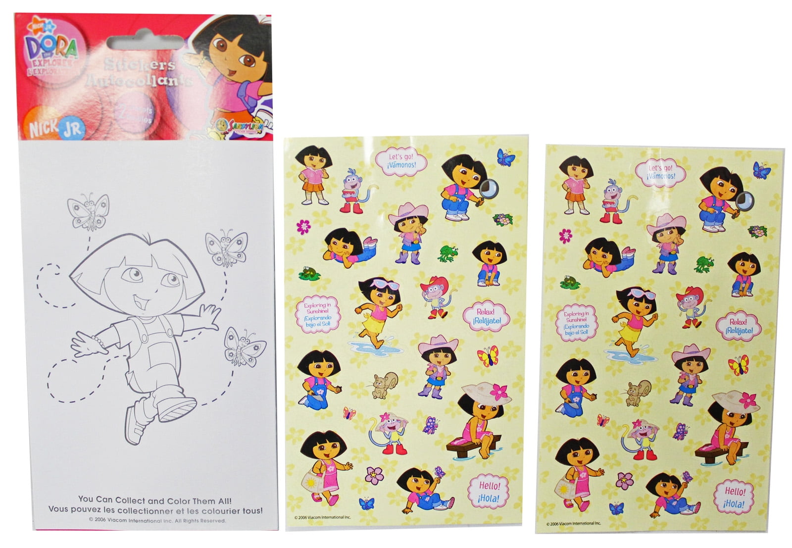 Dora the Explorer Playing and Having Fun With Boots Sticker Set (2 ...