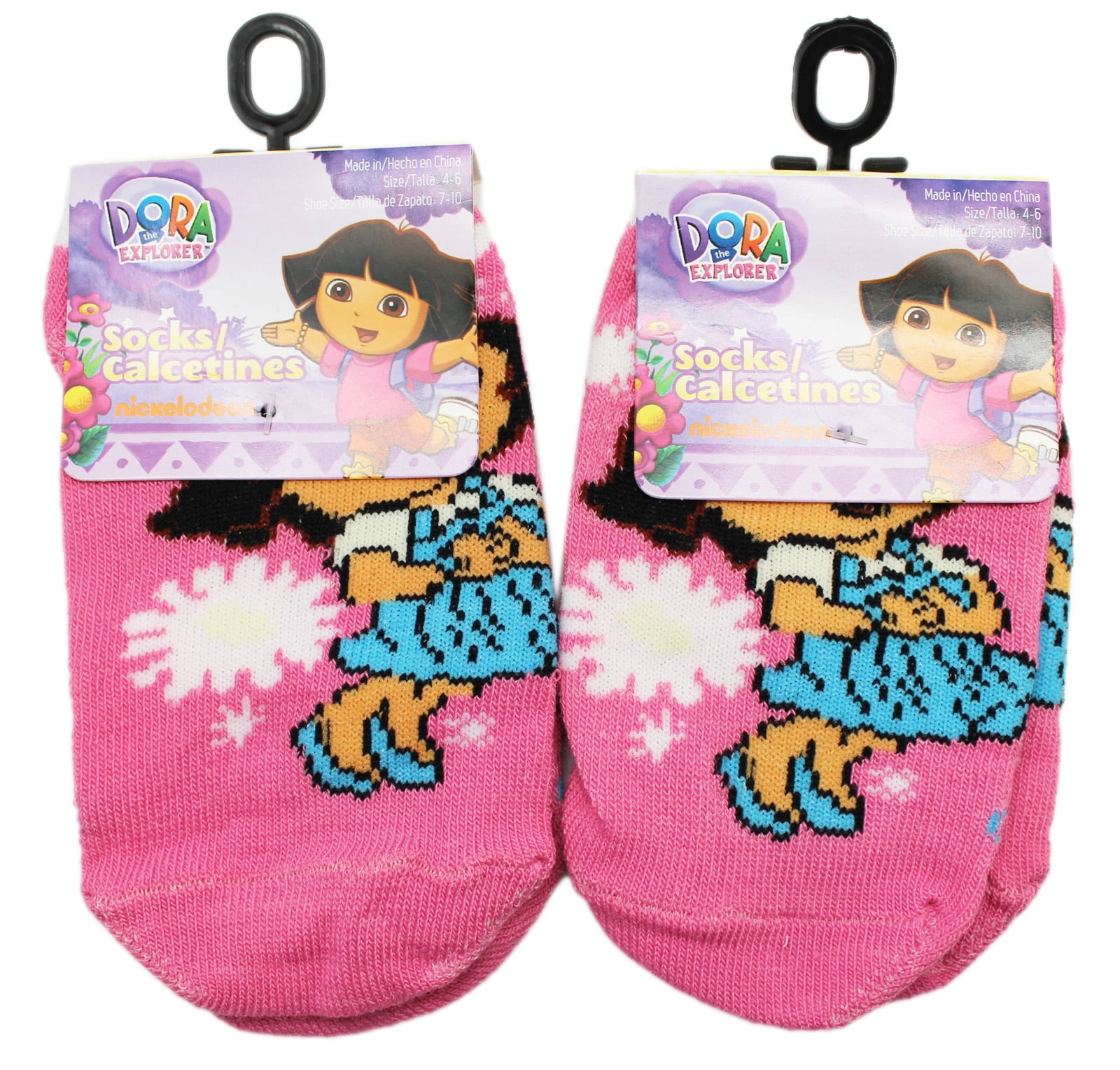Dora the Explorer Springtime Dress Pink Colored Socks (1 Pair, 4-6 ...