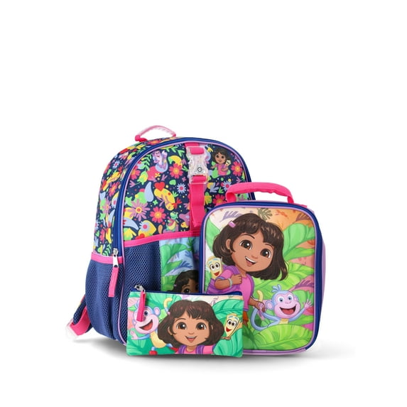 Dora the Explorer Toddler Girls 14" 4-Piece Light Up Backpack Set ...