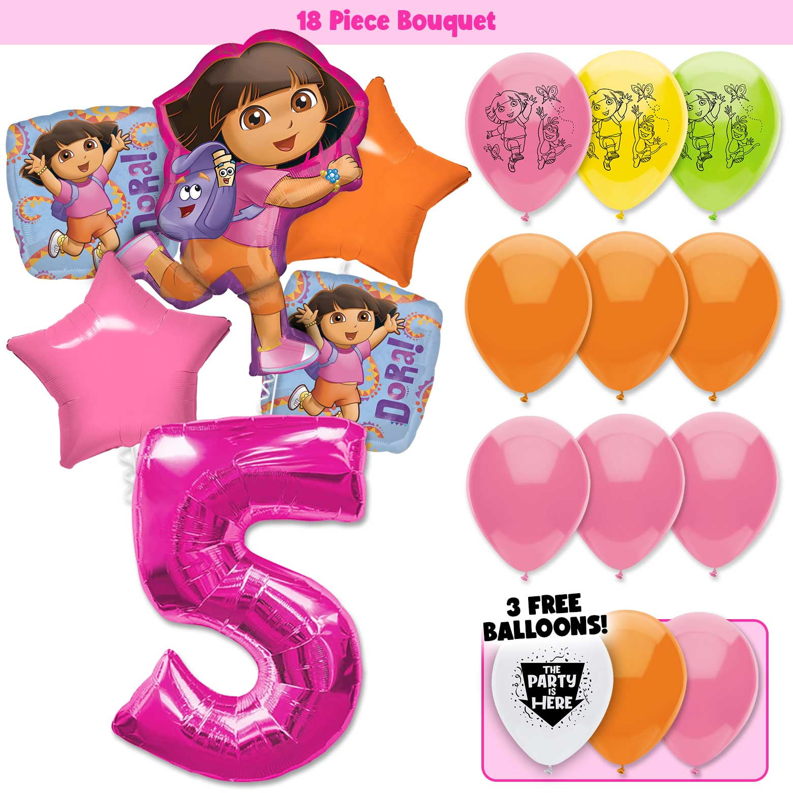 Dora the Explorer on Adventure Balloon Bouquet Kit - Walmart.com