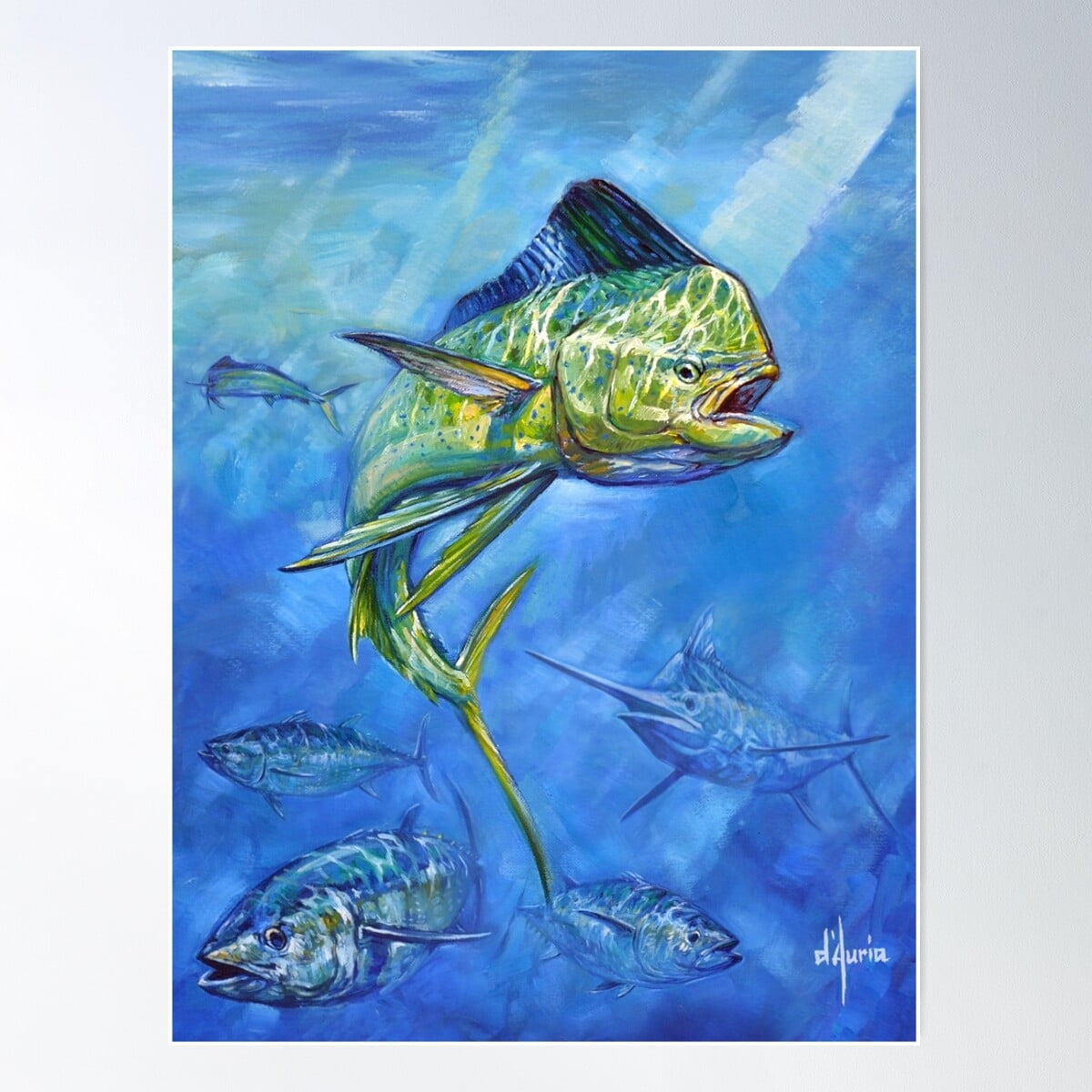 Dorado, Tuna, Marlin Poster Wall Art, UNFRAMED PAPER POSTER, Home Decor ...