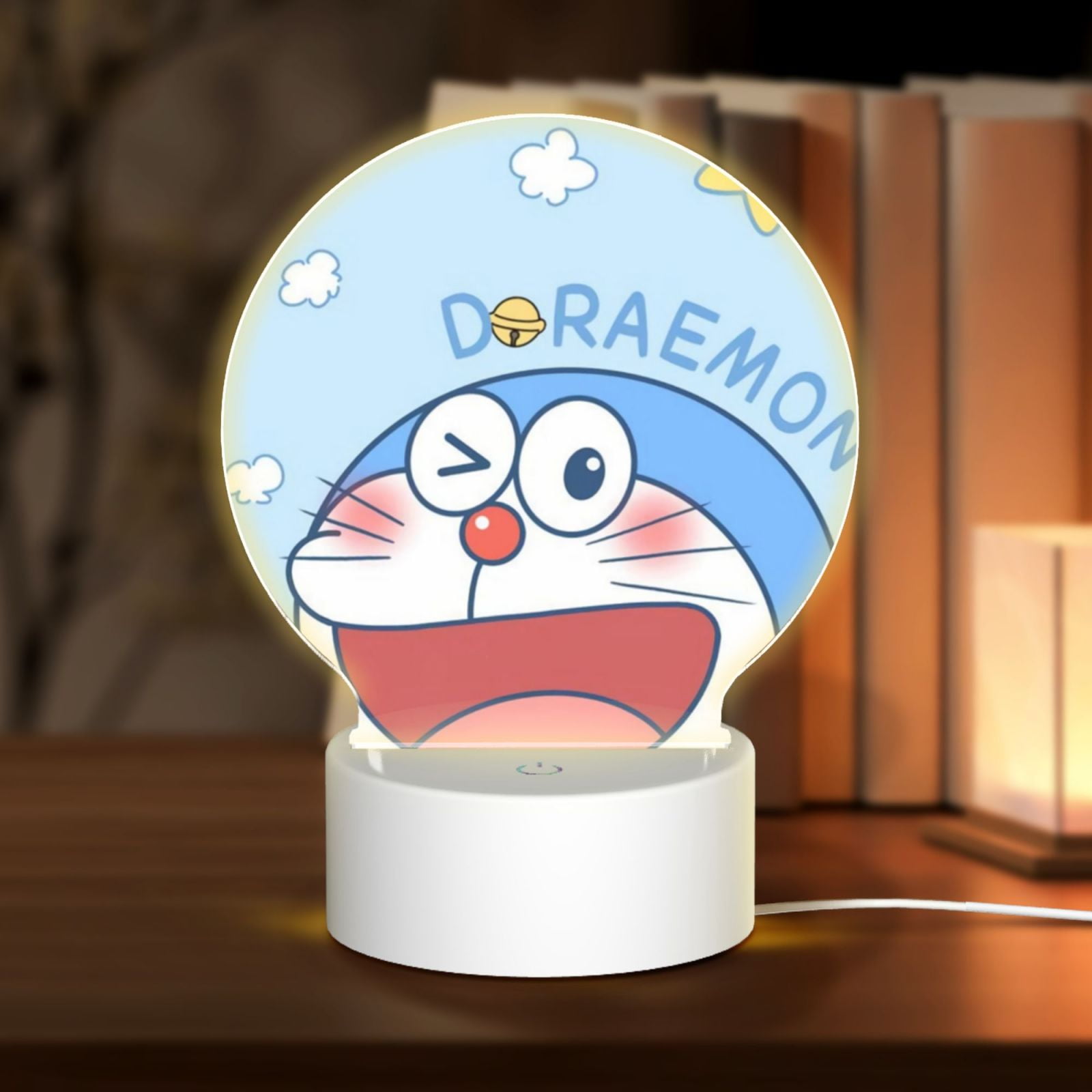 Doraemon Anime Round Acrylic Night Light Is Suitable For Rooms ...