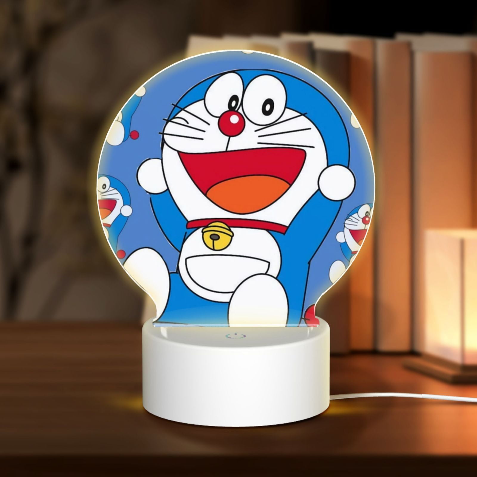 Doraemon Anime Round Acrylic Night Light Is Suitable For Rooms ...