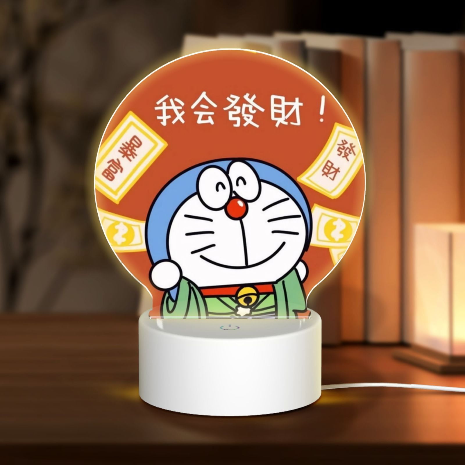 Doraemon Anime Round Acrylic Night Light Is Suitable For Rooms ...