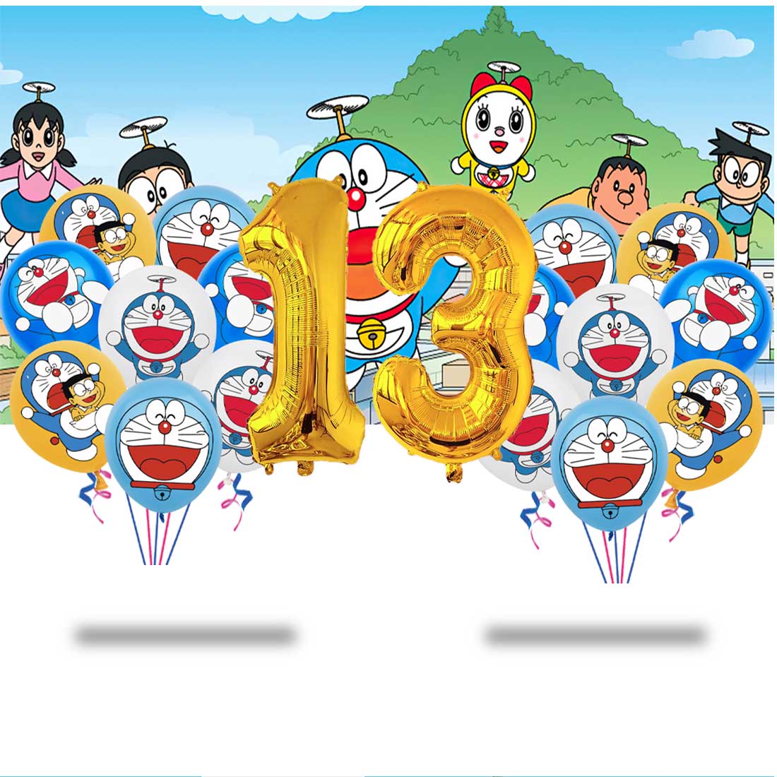 Doraemon Balloons Party Supplies 13th Decor Tableware Birthday Cake ...