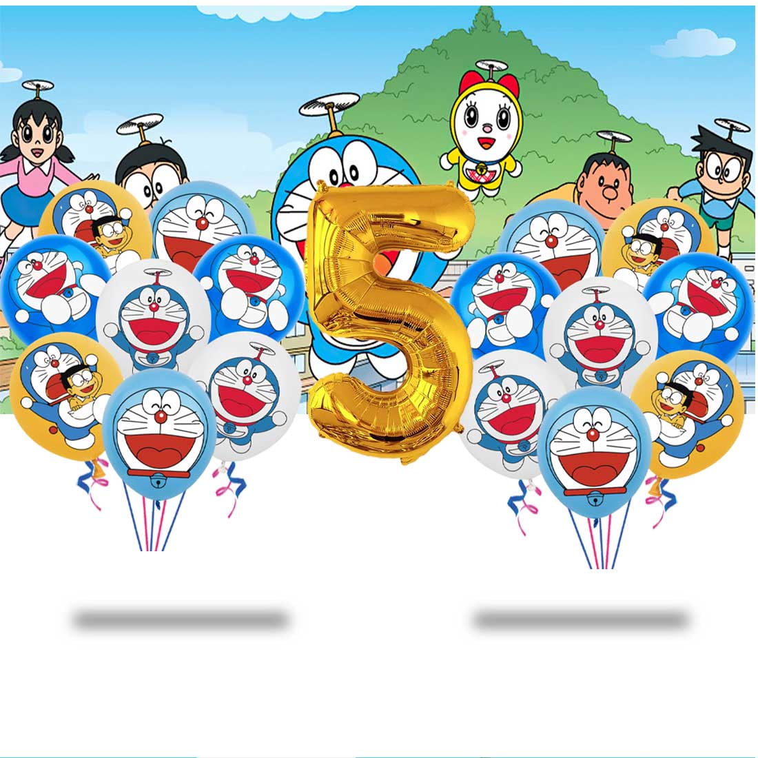 Doraemon Balloons Party Supplies 5th Decor Tableware Birthday Cake ...