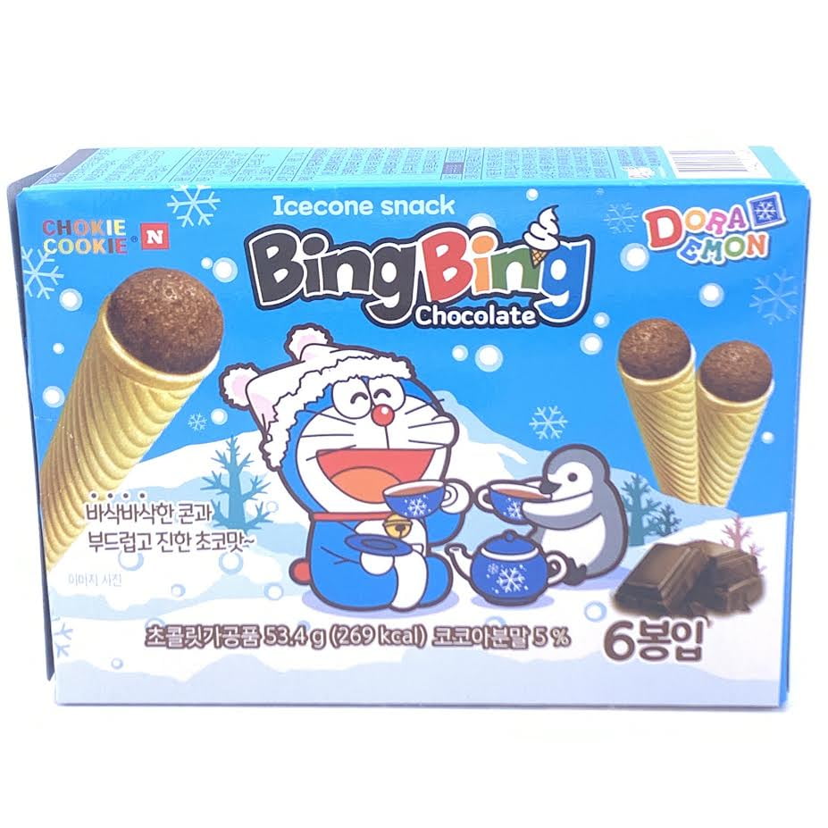 Doraemon Chokie Cookie Icecone Snack Bingbing Chocolate 53.4g/(6pcs ...