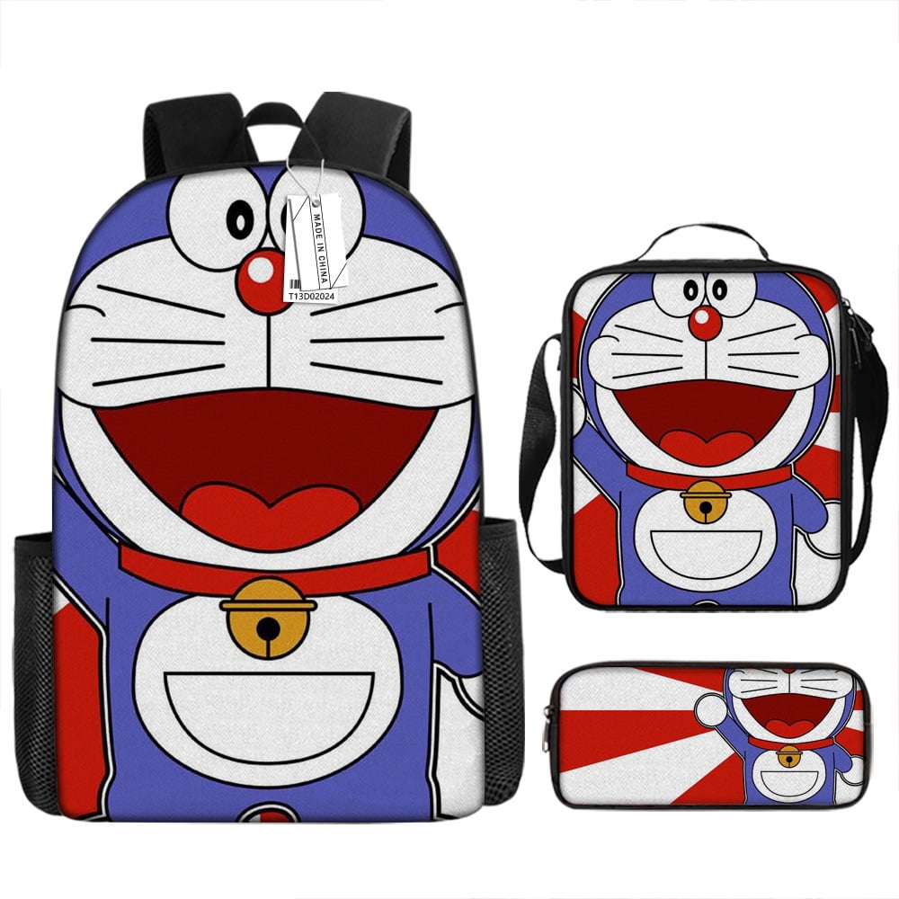 Doraemon Doraemon Cat Backpack, Large capacity Lunch bag, pen Case ...
