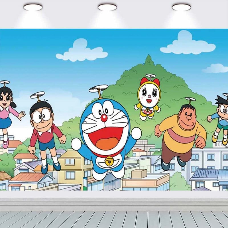 Doraemon Taspestry Wall Decor Birthday Banner Backdrop Background Party ...