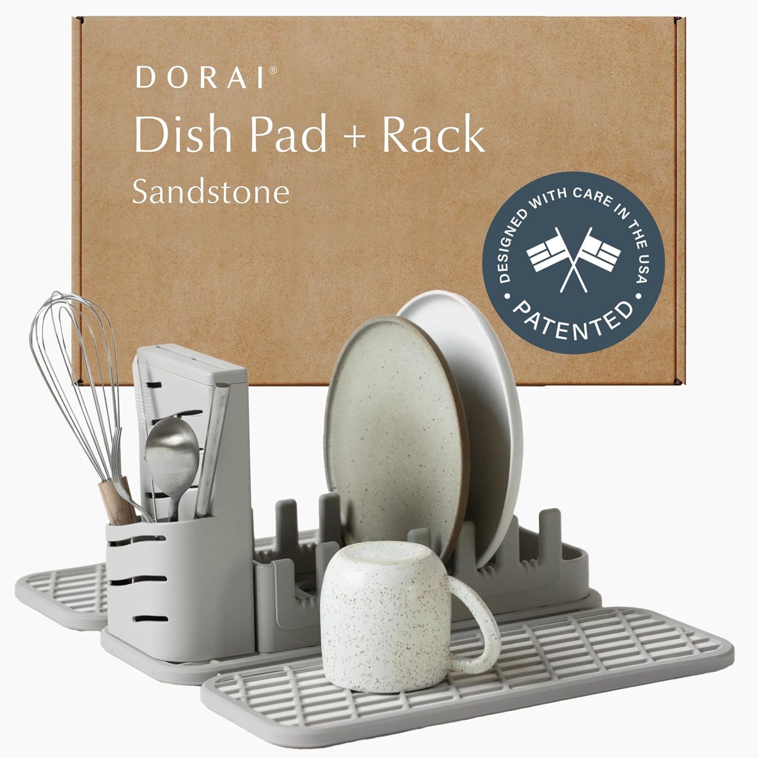 Dorai Home Collapsible Dish Drying Rack and Stone Dish Pad – Foldable ...