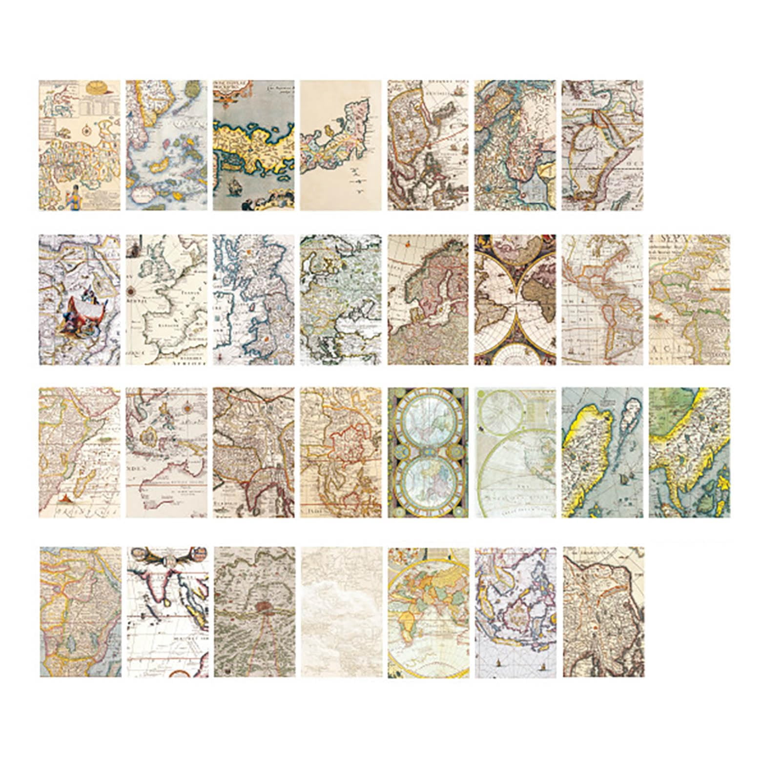 Doraking Mini Retro Art OIF8 World Map Style Scrapbook Decoration ...