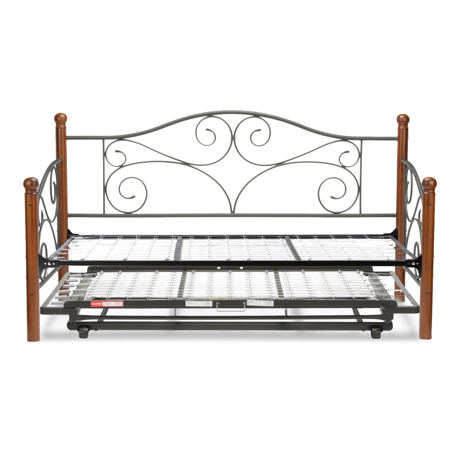 Doral Complete Metal Daybed with Link Spring Support Frame and Pop-Up ...