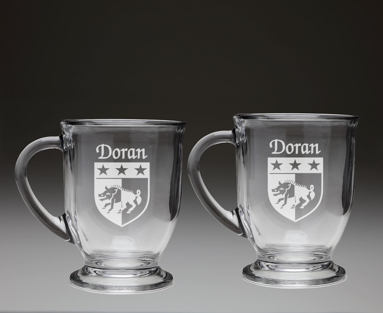 Doran Irish Coat of Arms Glass Coffee Mugs - Set of 2 - Walmart.com