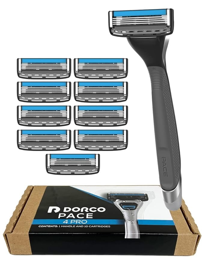 Dorco Pace 4 Pro - Four Blade Razor Shaving System - 10 Pack (10 ...