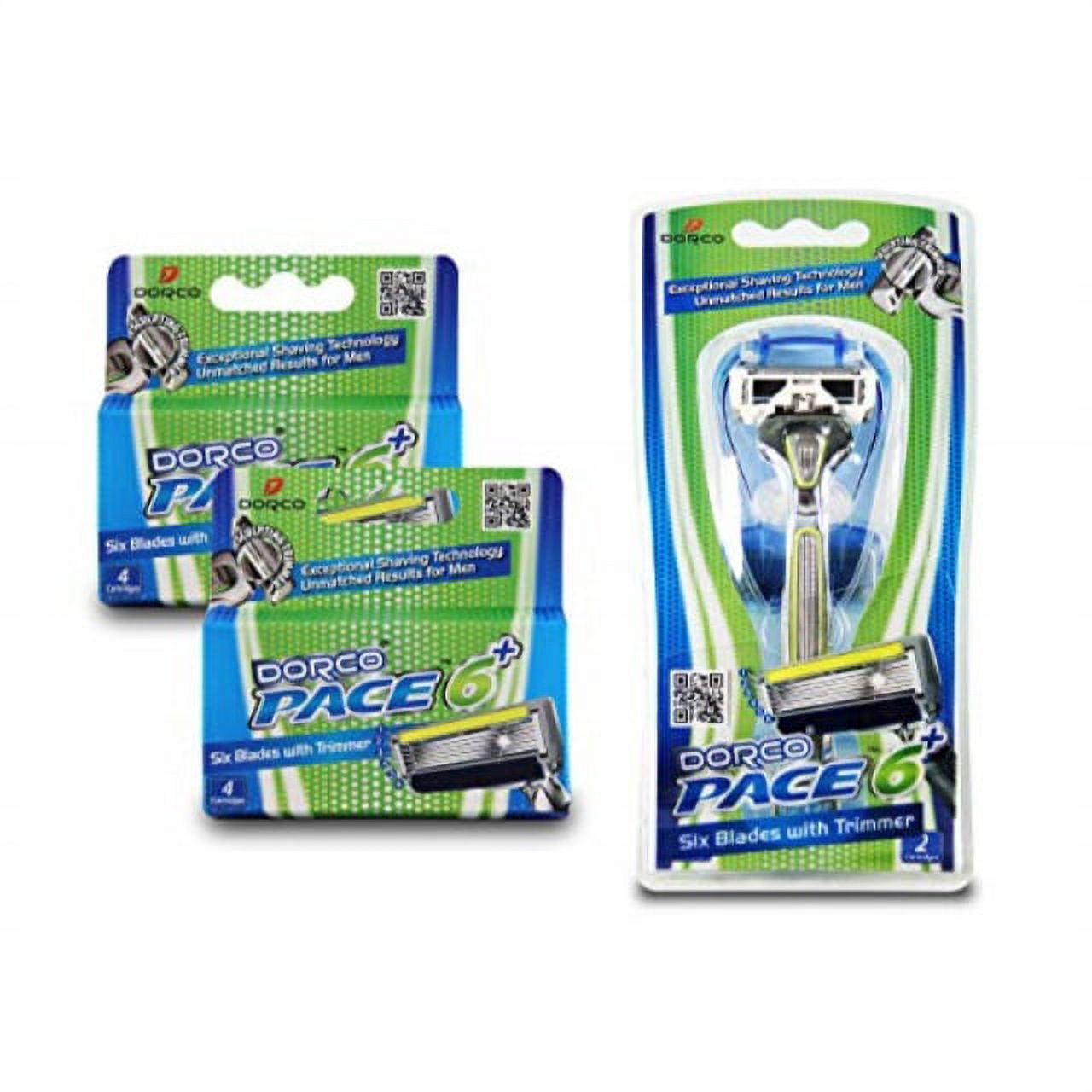 Dorco Pace Plus- Six Blade Razor System with Trimmer 10 Pack (1 Handle ...