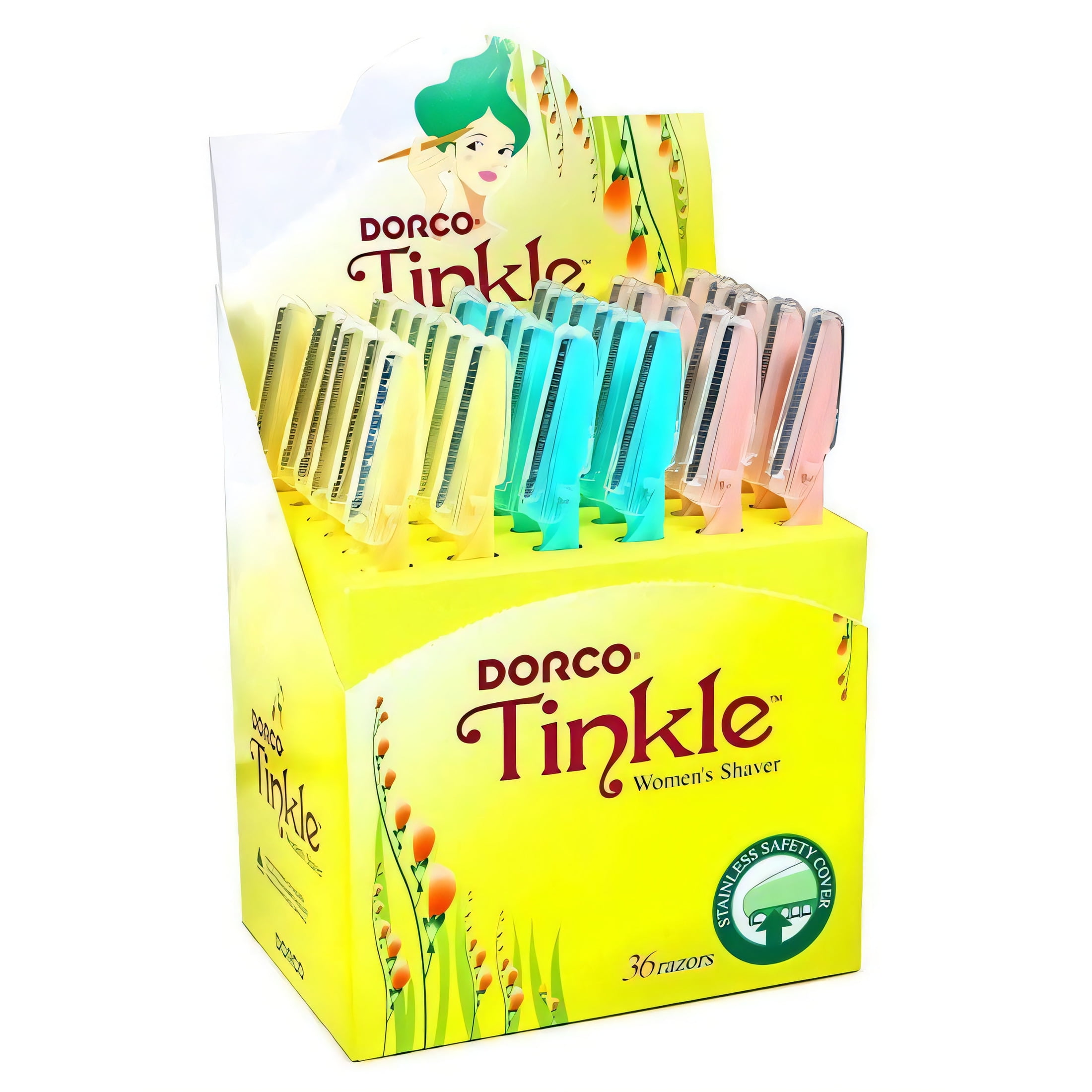 Dorco Tinkle Eyebrow Razor Assorted Colors - Box of 36 Assorted ...