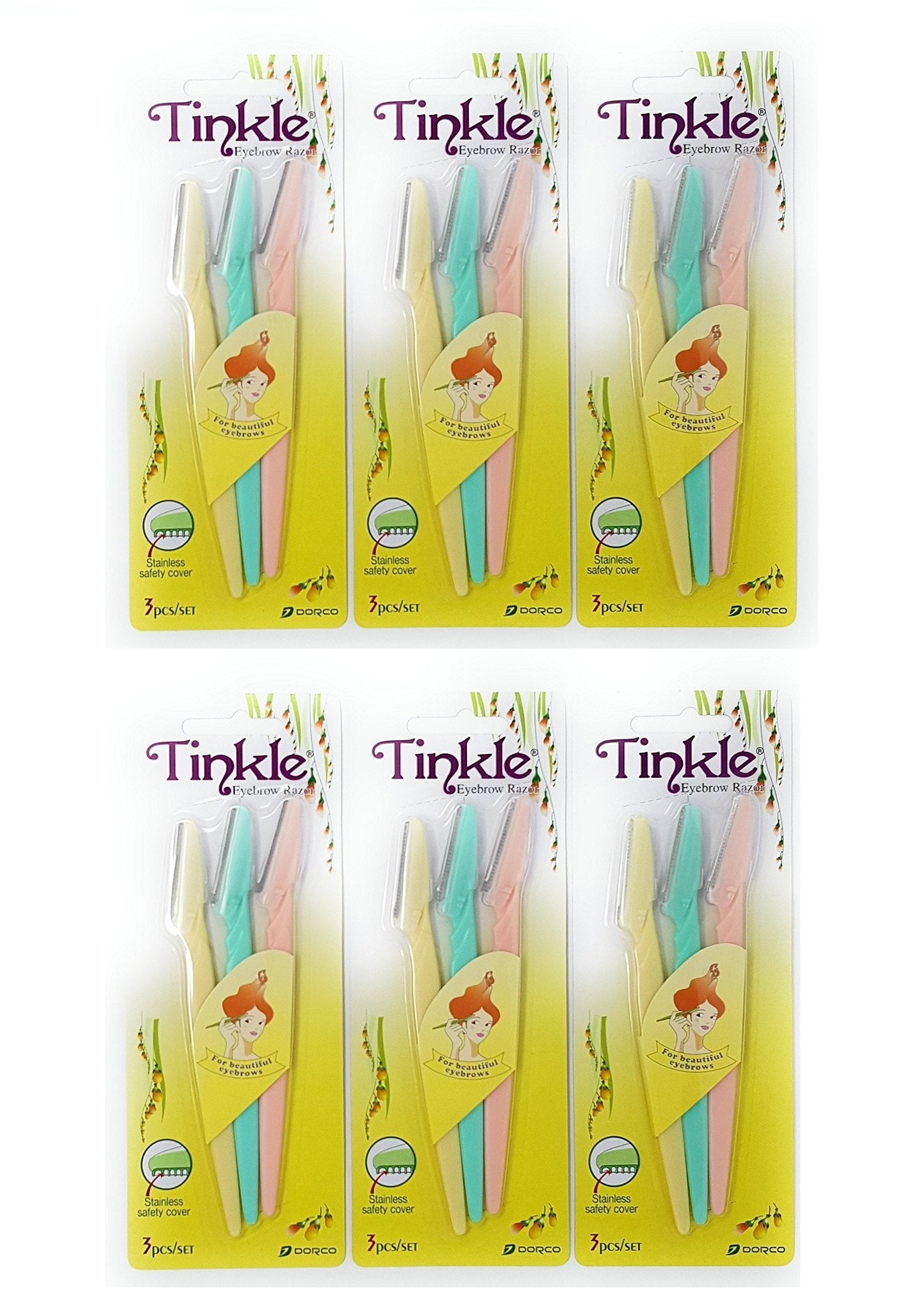 Dorco Tinkle Eyebrow Razor Trimmer Shaver Value Pack - 6pk of 3pcs (18 ...