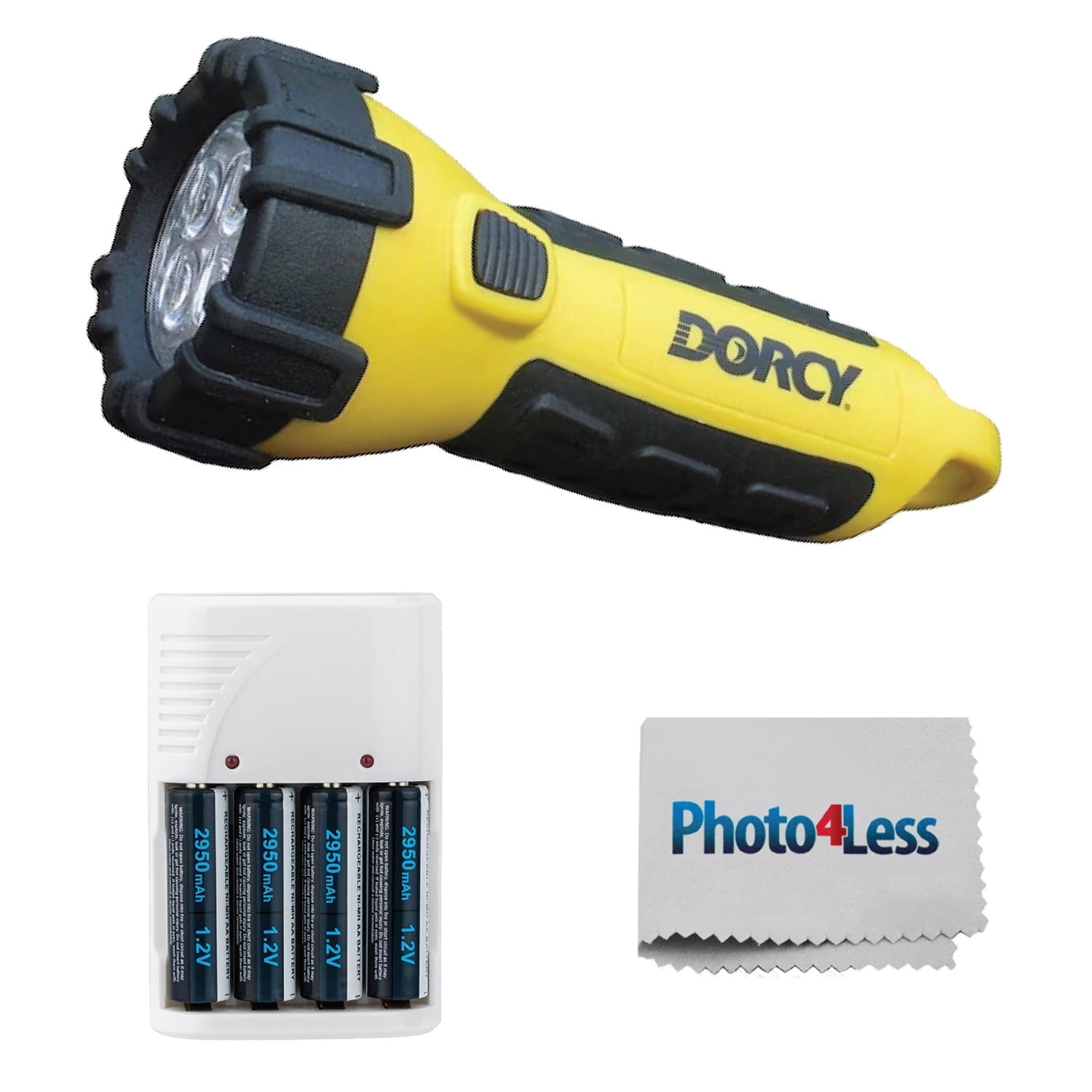 Dorcy 150 Lumen Yellow Floating Flashlight, Bundle with 4 AA Batteries ...