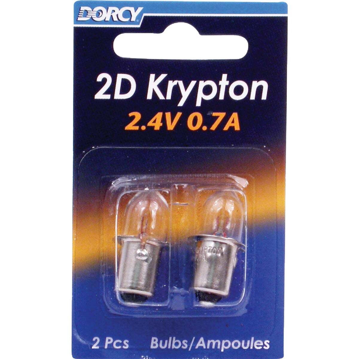 Dorcy 2 D Krypton Flashlight Replacement Bulbs, 2.40V, Pre-Tested, 2 ...