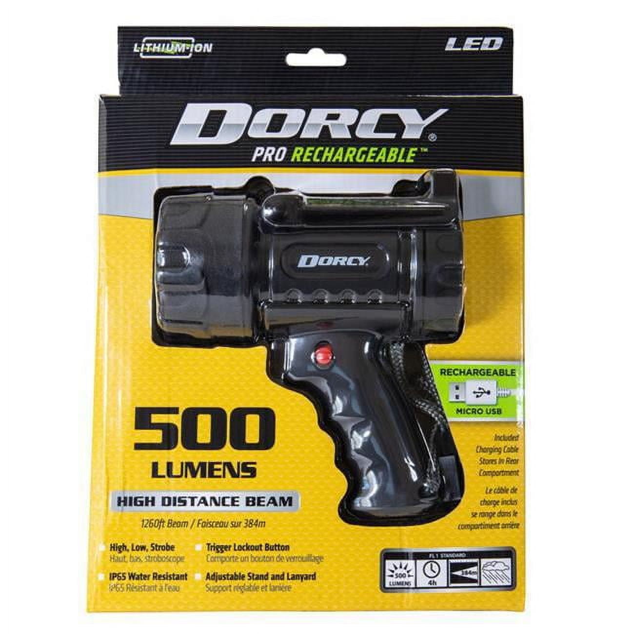 Dorcy Pro Series 500 Lumen Rechargeable LED Spotlight with Up to 1,250 ...