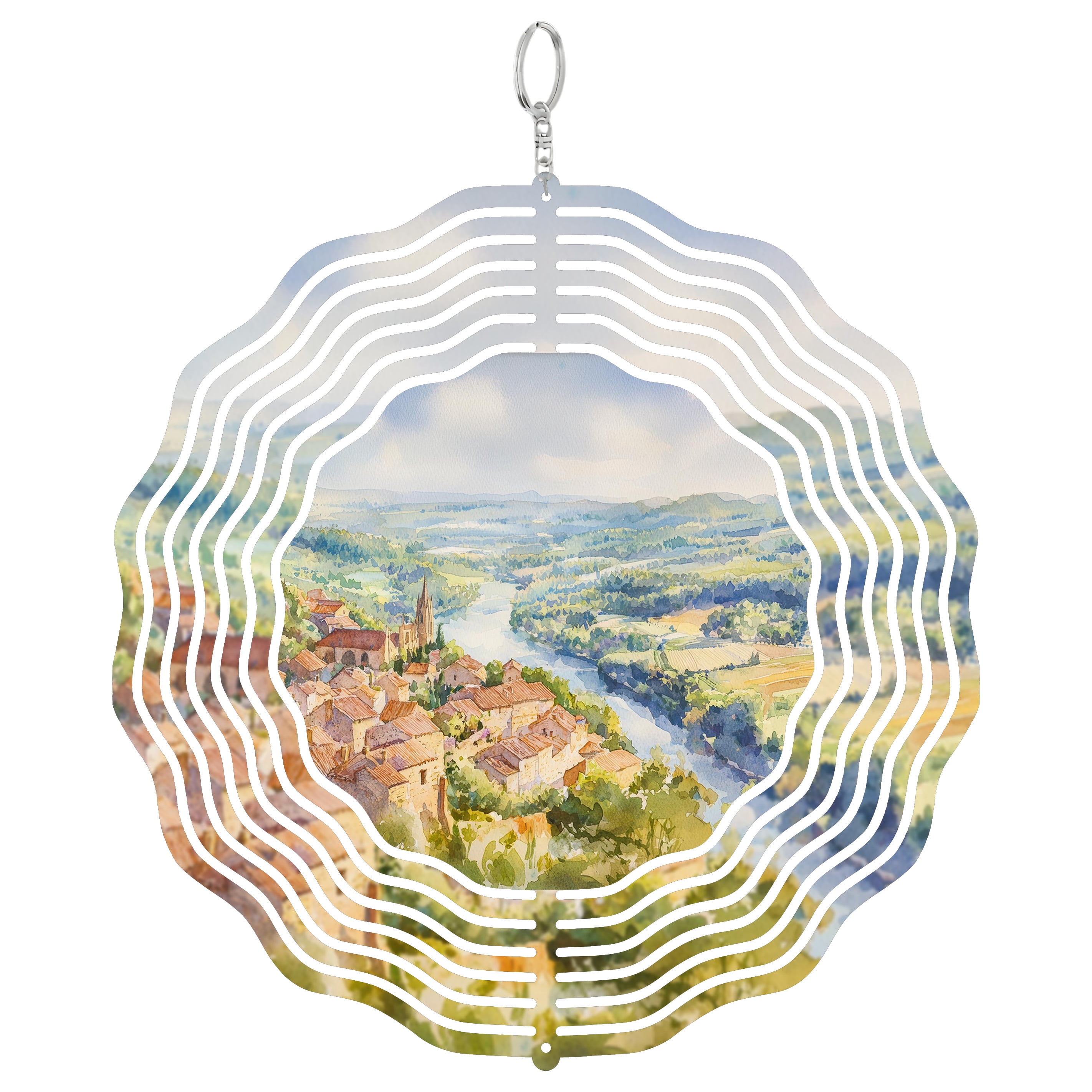 Dordogne Valley France Village 3D Wind Spinner Metal Kinetic Hanging ...