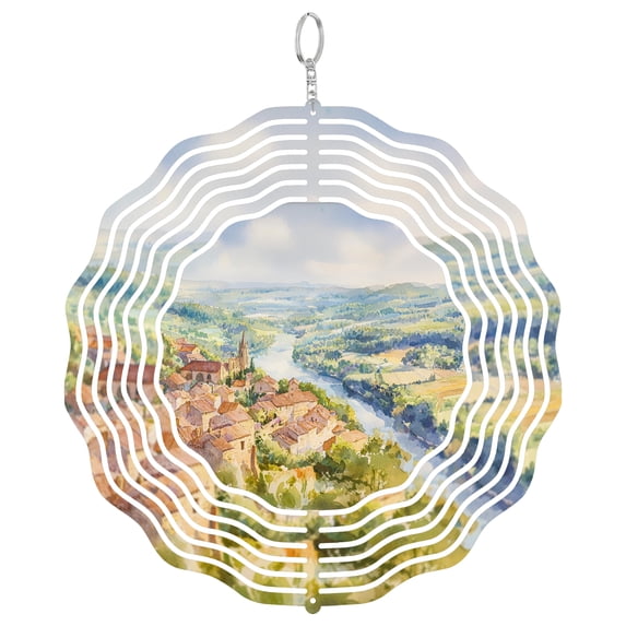 Dordogne Valley France Village 3D Wind Spinner Metal Kinetic Hanging ...