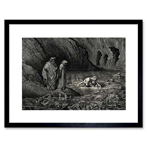 Dore Inferno Canto 32 Dante Old Master Black Framed Art Print Picture ...