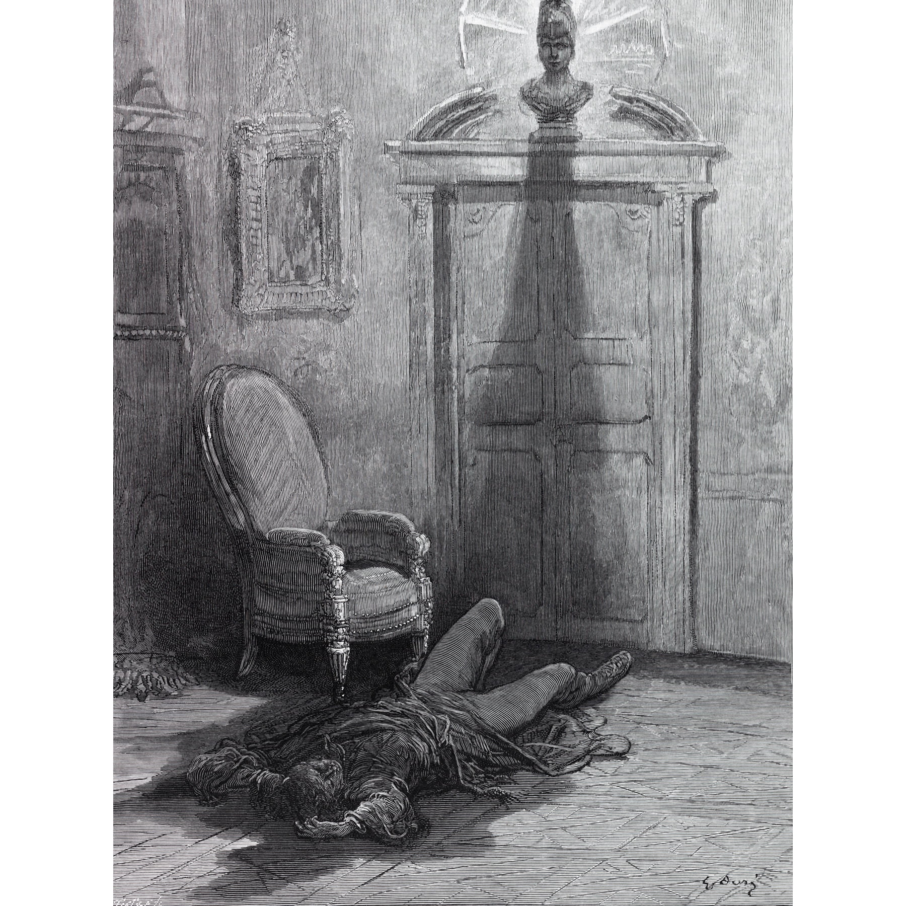 Dore Poe Raven Poem Shadow Book Illustration Extra Large XL Wall Art ...