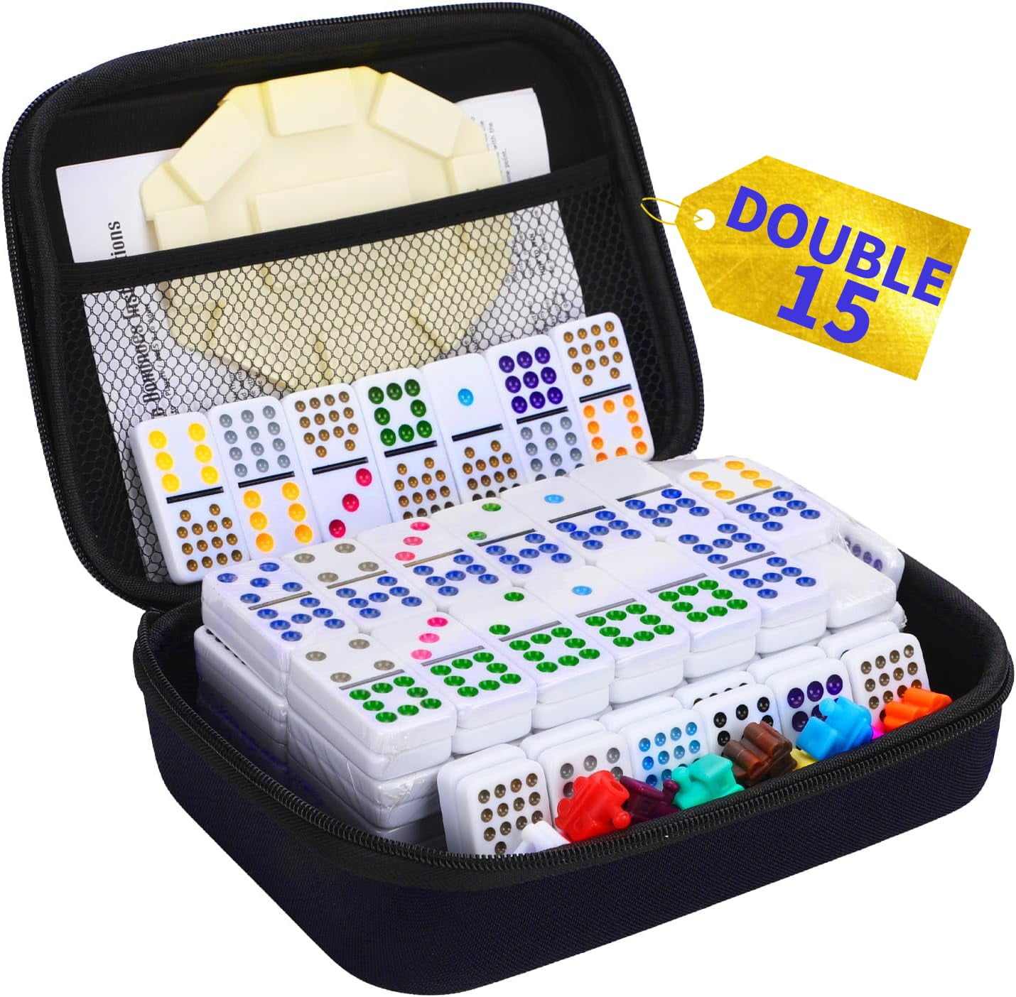 Doreimi Mexican Train Dominoes Set Double 15,Mexican Train Game 15 with ...