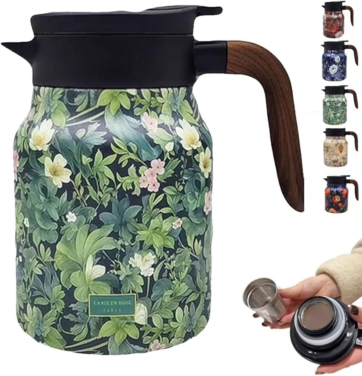 Doresty Tea Pot, 2025 New Raidley Vintage Teapot with Infuser, Floral ...