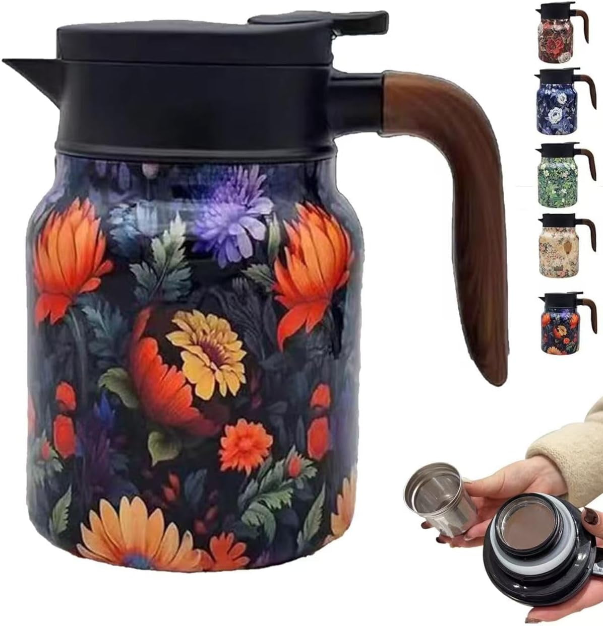 Doresty Tea Pot, 2025 New Raidley Vintage Teapot with Infuser, Floral ...