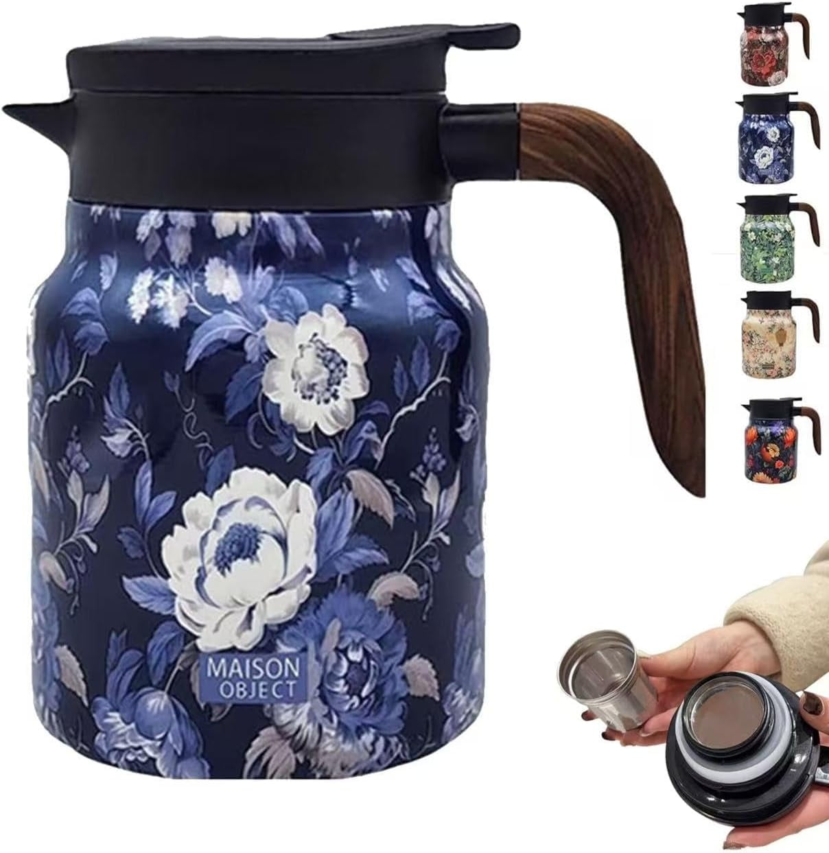 Doresty Tea Pot, 2025 New Raidley Vintage Teapot with Infuser, Floral ...