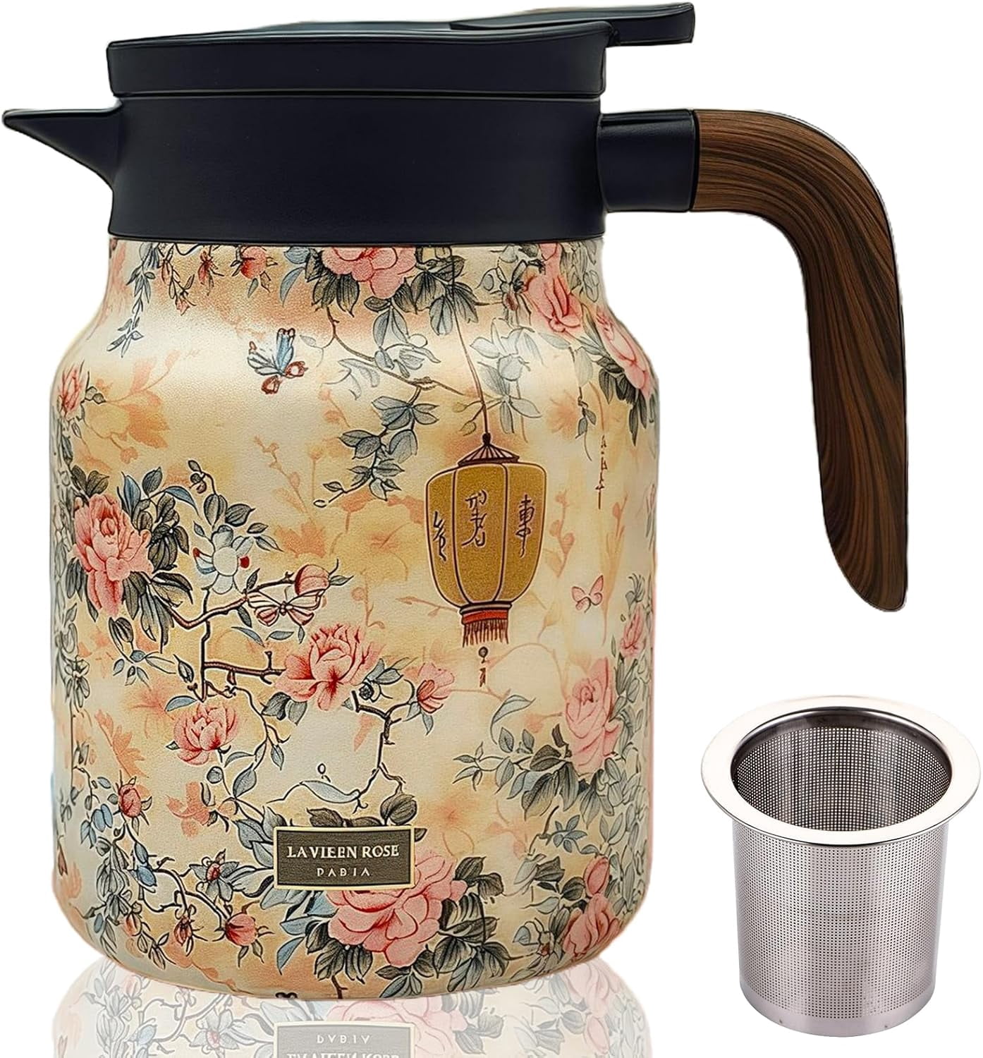 Doresty Vintage Floral Pattern Tea Thermos Tumbler, Raidley Vintage Tea ...