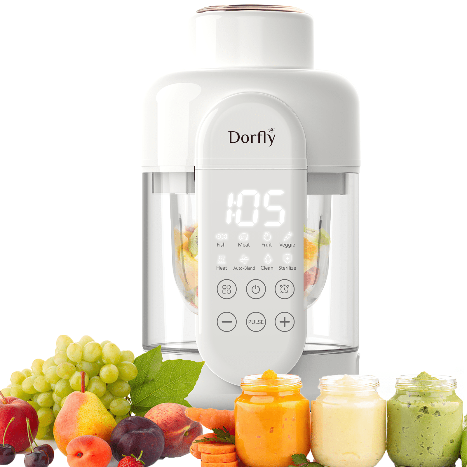 Dorfly Baby Food Maker 12oz Steamer and Blender Glass Reservoir & Bowl ...
